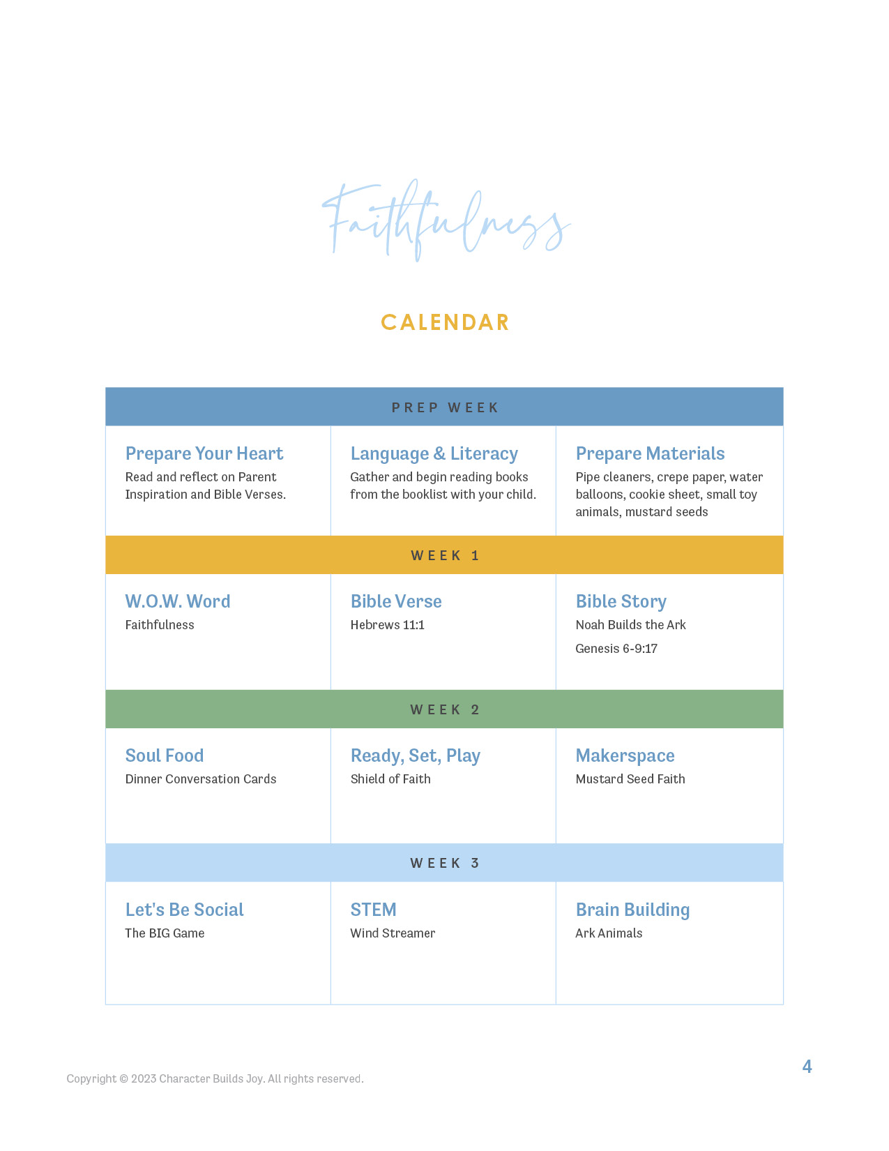 Being Intentional in the Busy Seasons | Character Builds Joy